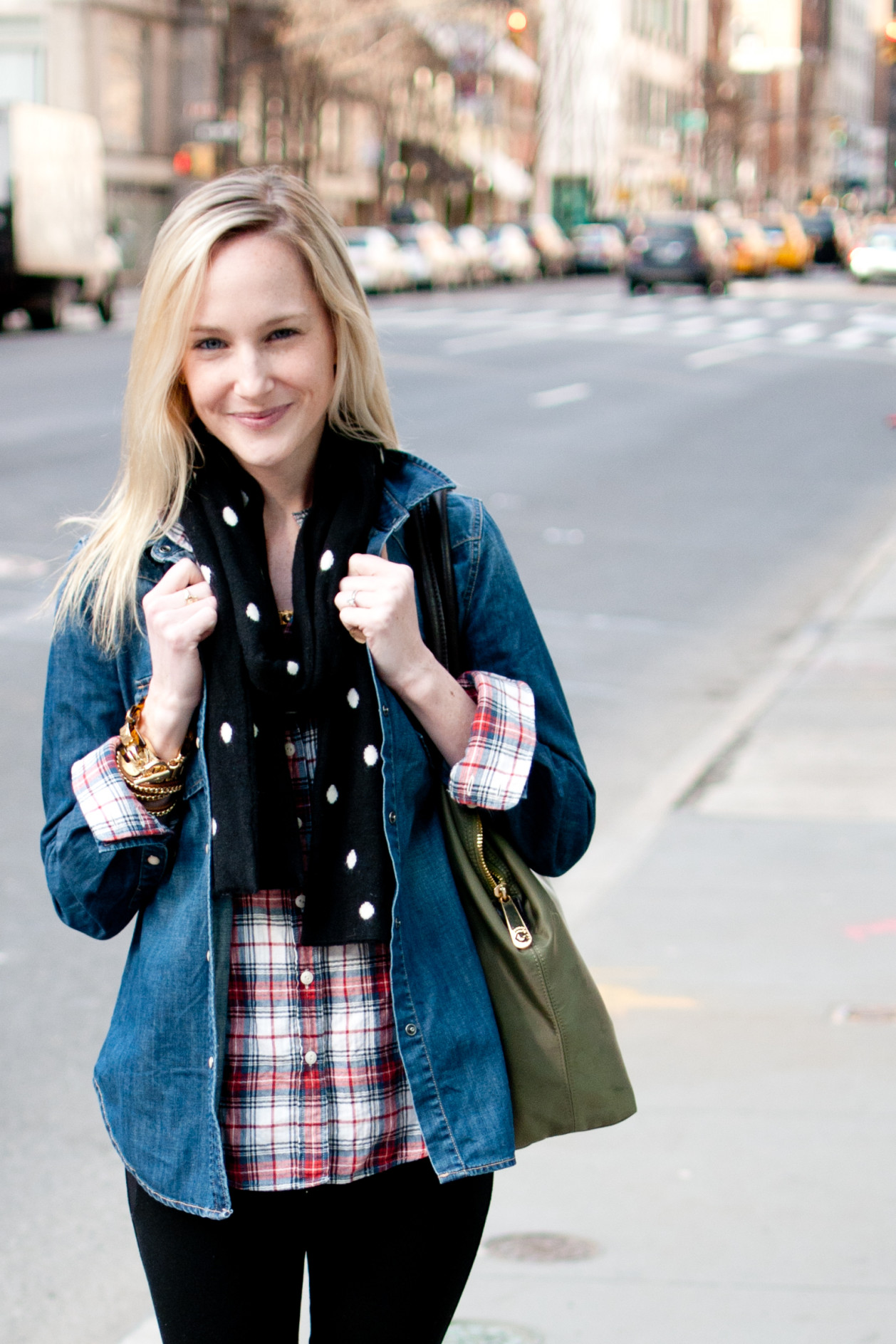 Denim Shirts over Plaid Shirts: Fighting the Cold in NYC