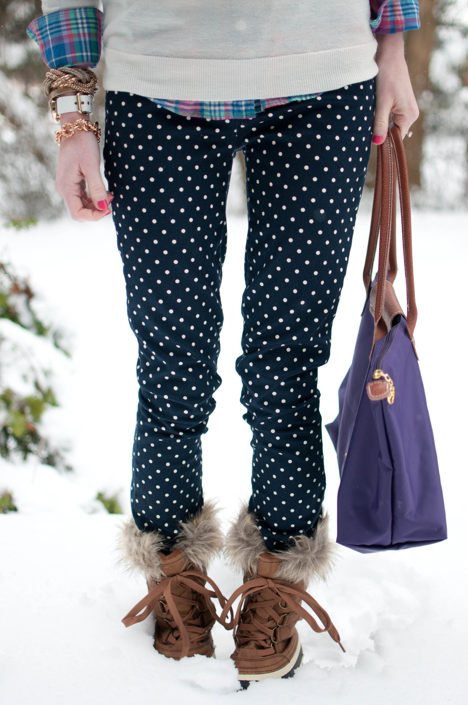 Warm Preppy Snow Boots