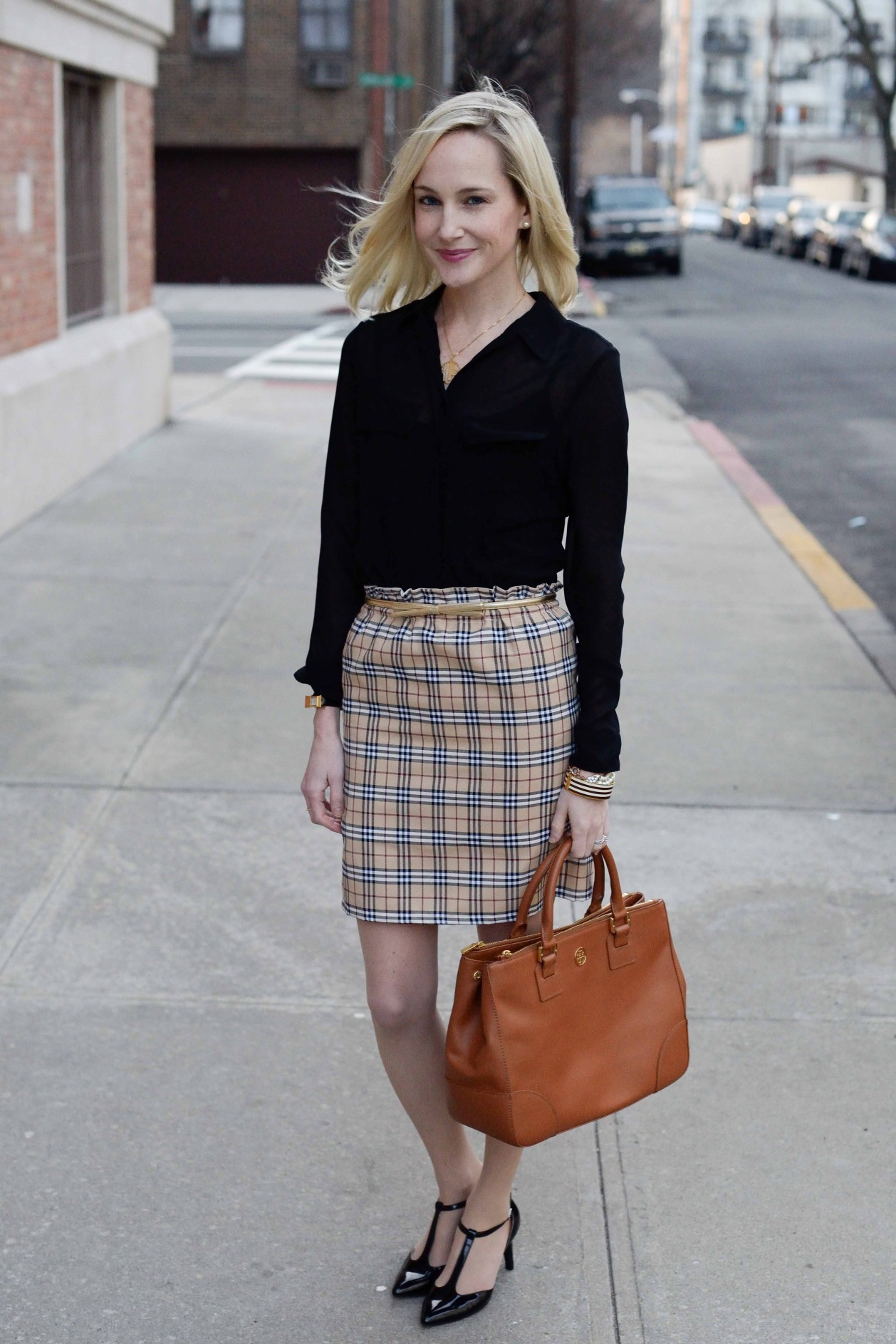 Preppy Pink Shop Skirts, Monogrammed Necklaces and the Tory Burch Totes