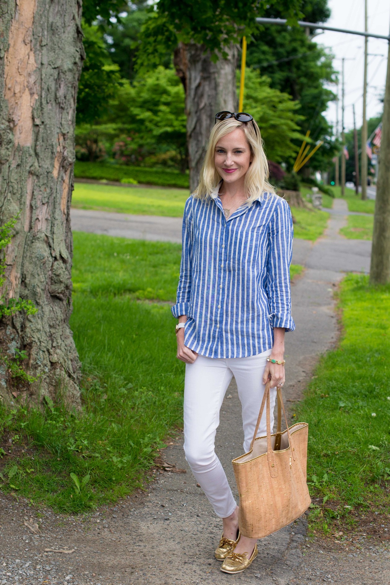 Connecticut Prep: Linen Tops and White Jeans