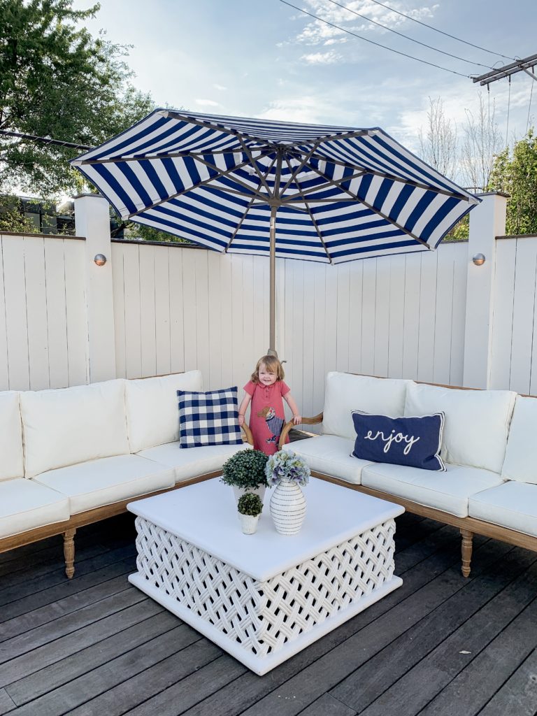 Preppy Deck in Progress - How To Decorate a Patio | Kelly in the City