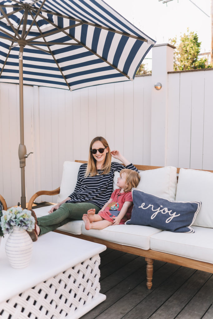 Preppy Deck in Progress - How To Decorate a Patio | Kelly in the City