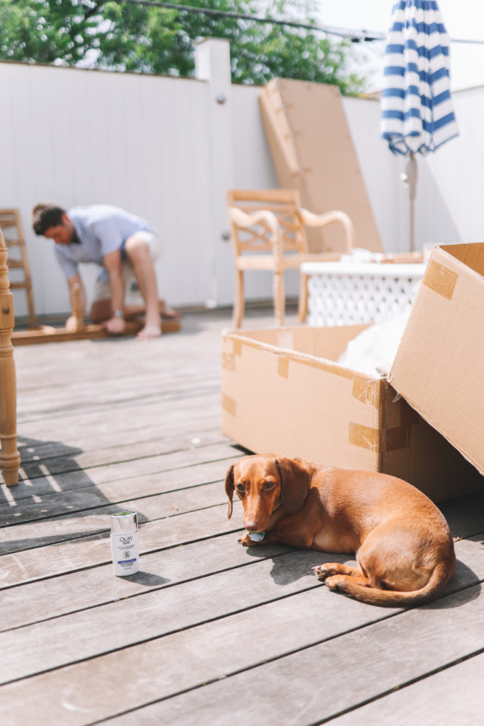 Preppy Deck in Progress - How To Decorate a Patio | Kelly in the City