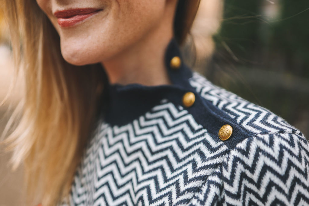 Navy Herringbone Sweater | Blog by Kelly in the City