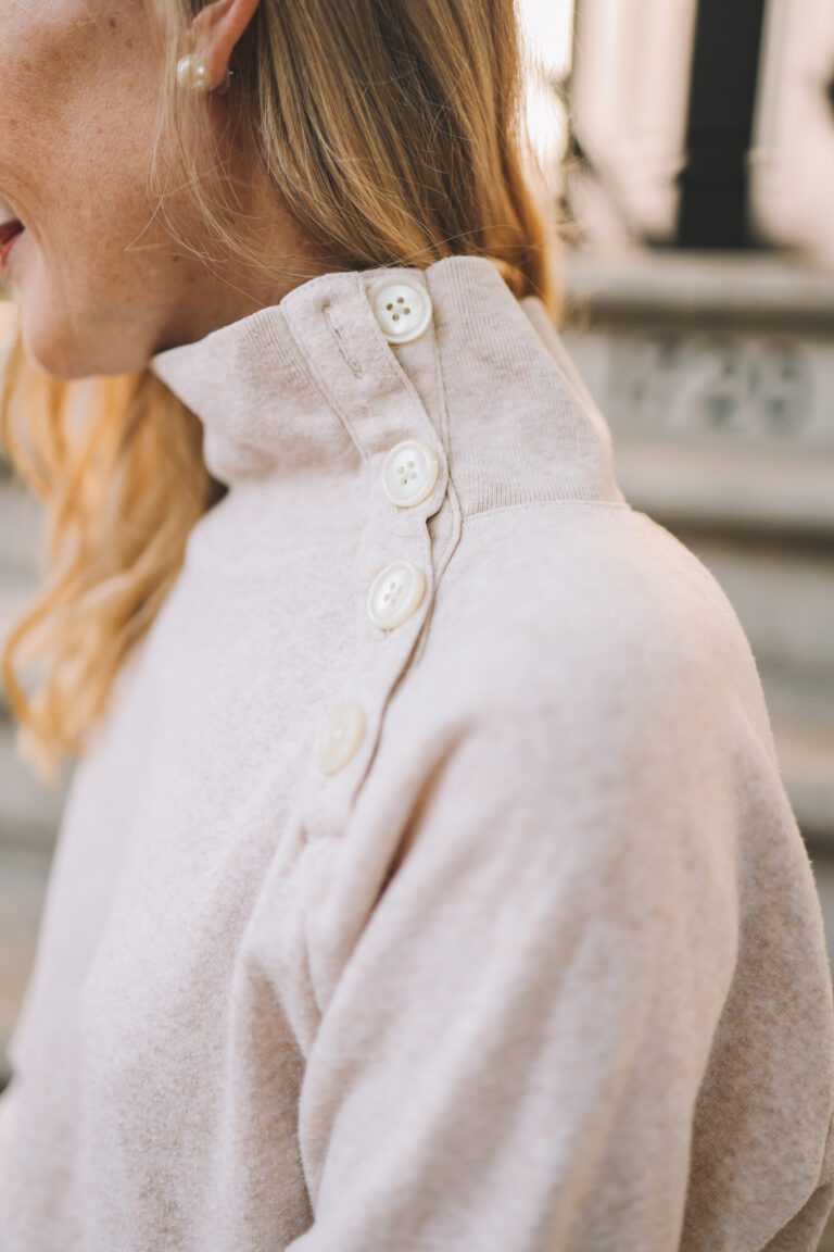 Button-Neck Sweatshirt On Sale | Kelly in the City | Lifestyle Blog